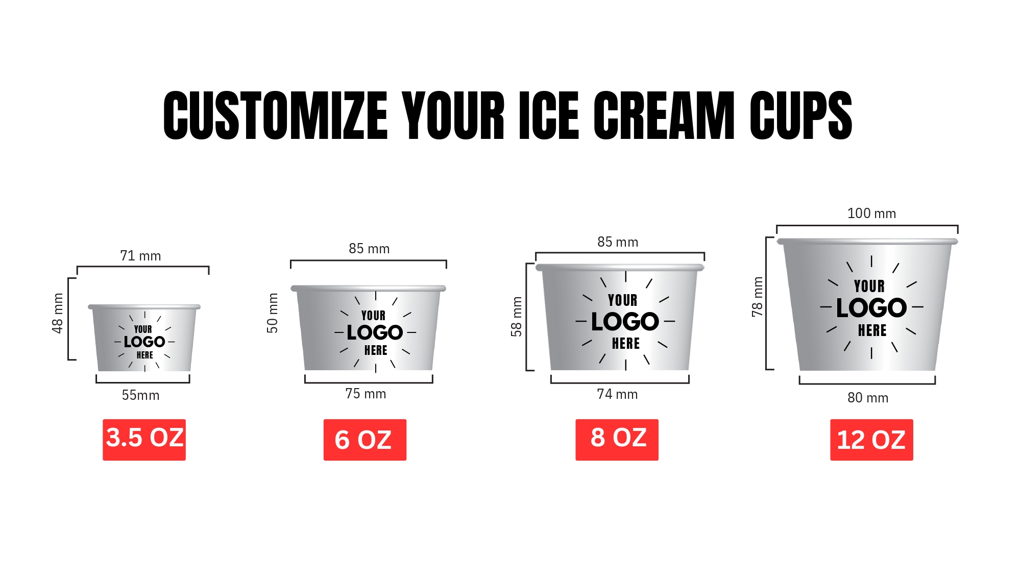 Customized / Printed Ice Cream Paper Cups - GCC PACK LLC
