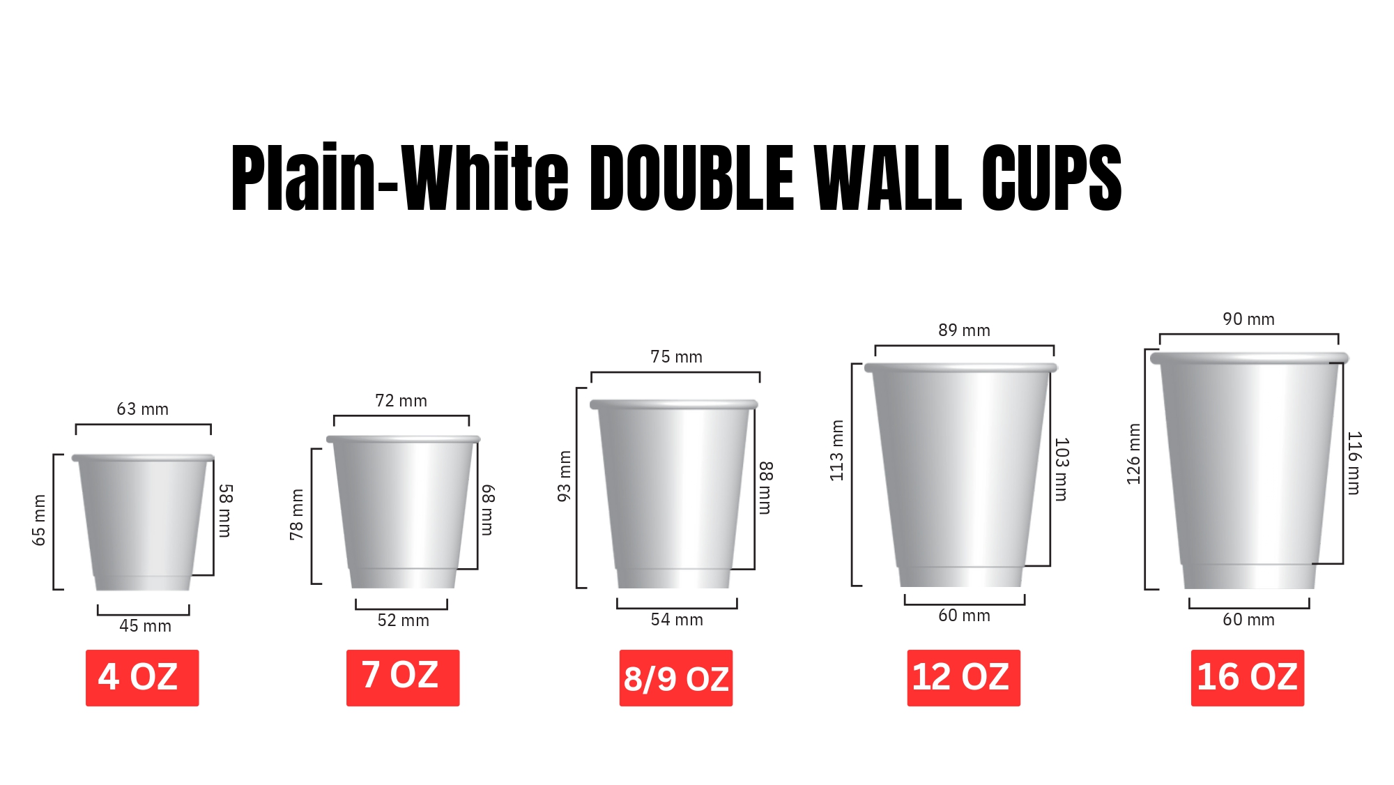 ICE CREAM PLAIN WHITE DOUBLE WALL CUPS – GCC Pack