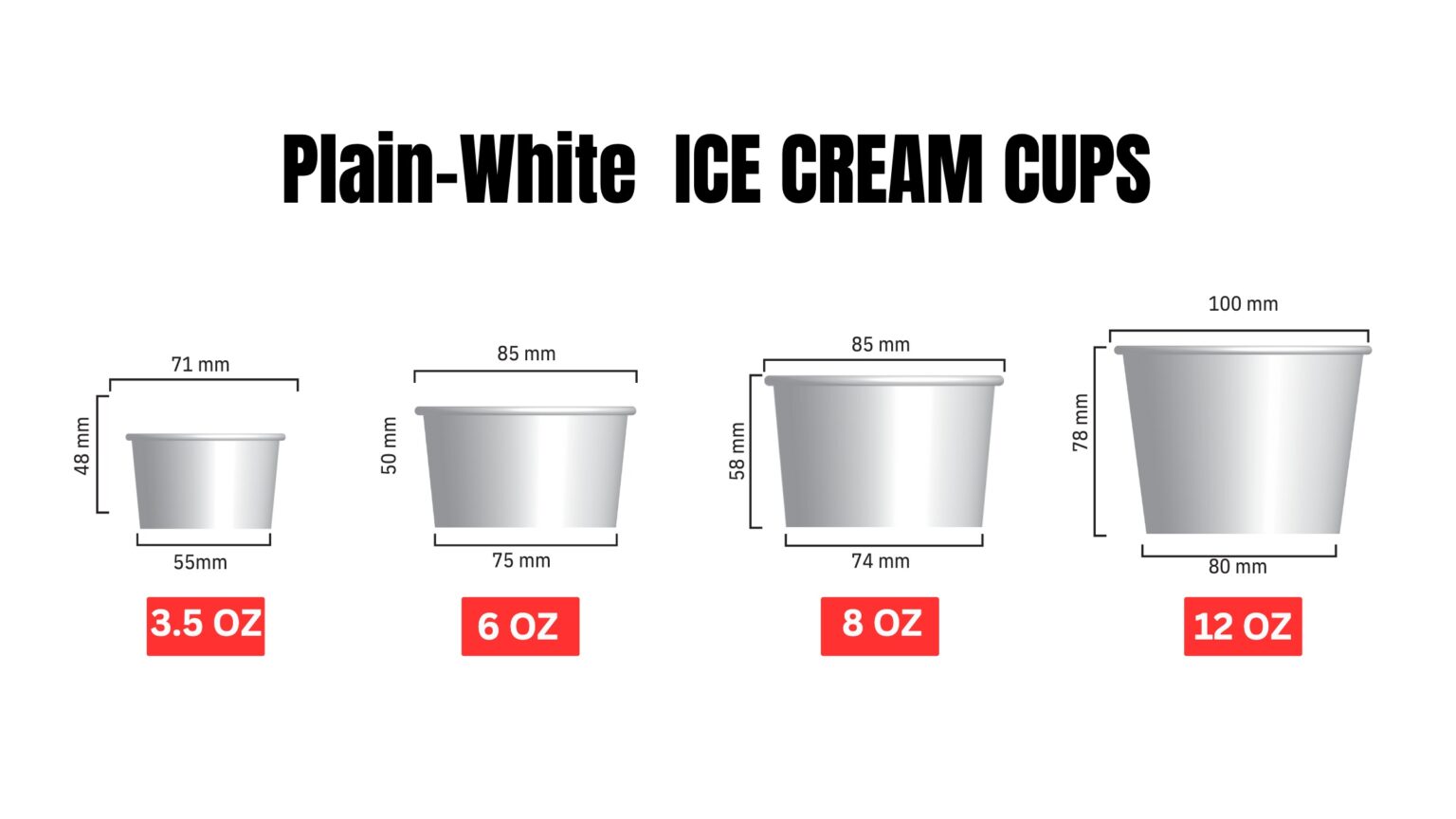 PLAIN WHITE ICE CREAM CUPS - GCC PACK LLC